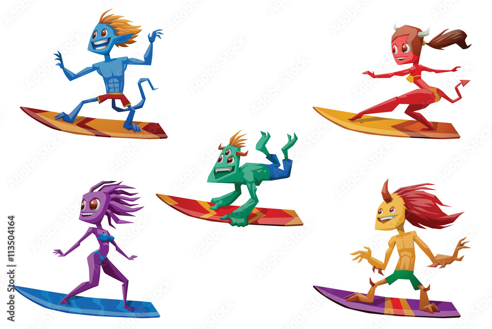 Vector set of cartoon images of different colors females and males ...