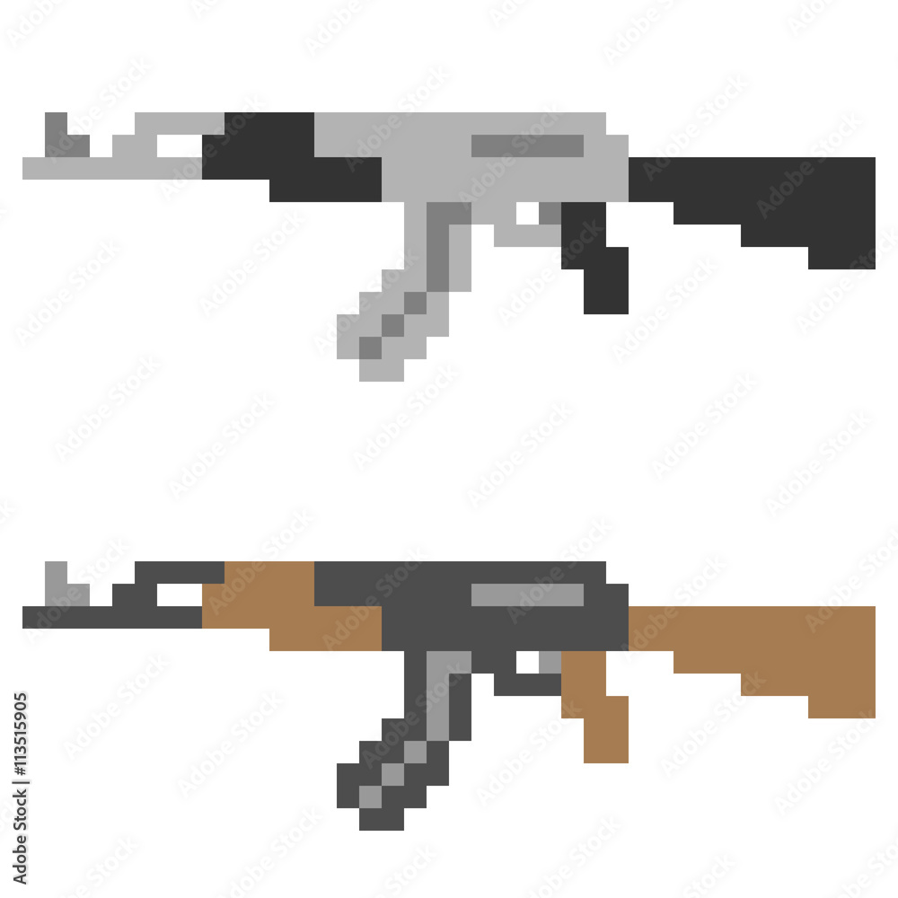 pixel art gun Stock Illustration | Adobe Stock
