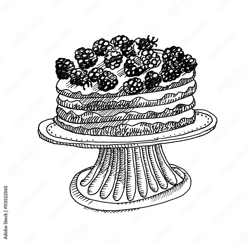 Vintage Cake Illustration