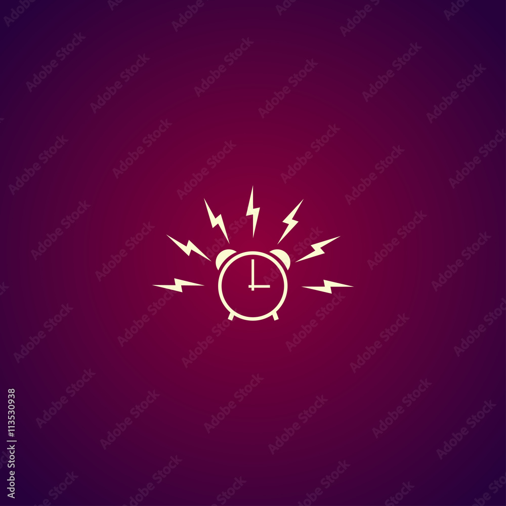 Alarm clock sign, wake up icon illustration. Stock Vector | Adobe Stock