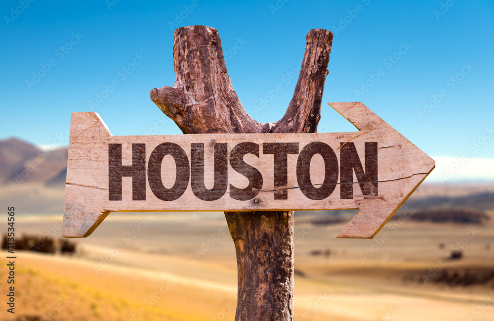 Houston directional arrow in a desert Stock Photo | Adobe Stock