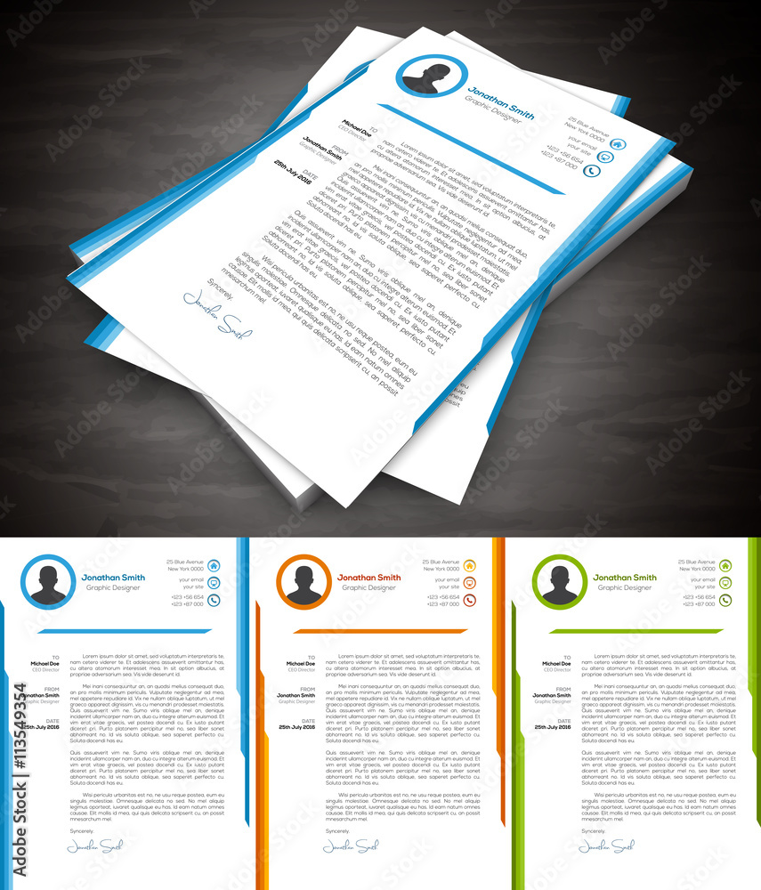 Cover letter. File contains text editable AI and PSD, EPS10,JPEG and ...