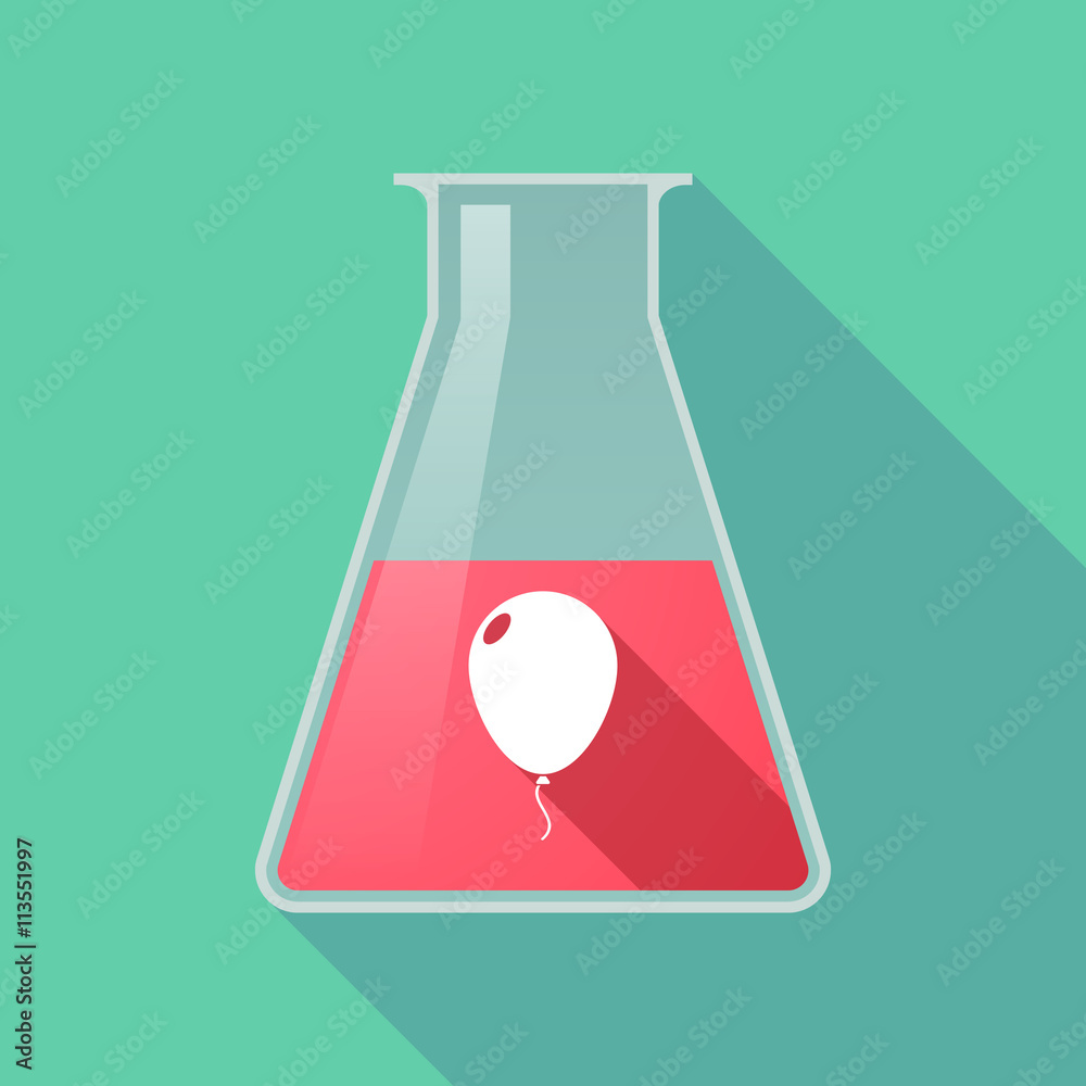 Long shadow chemical test tube with a balloon Stock Vector | Adobe Stock