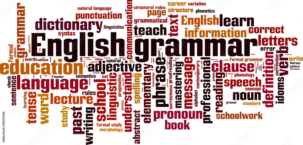 English grammar word cloud concept. Vector illustration Stock Vector ...