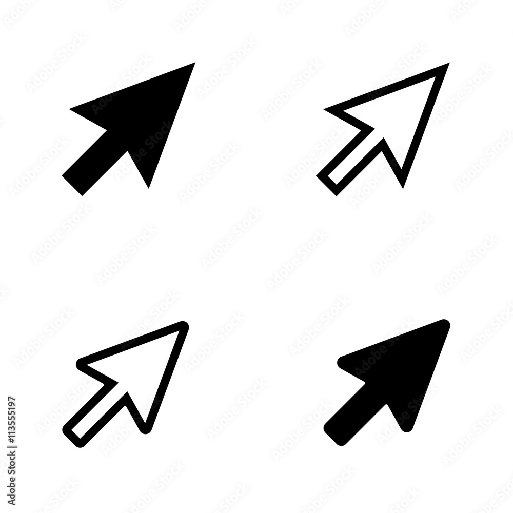 Vector set / arrow sign / cursors / icons. Vector illustration. Stock ...