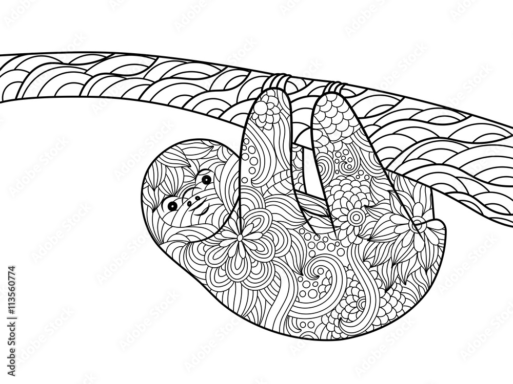 Sloth Coloring Pages