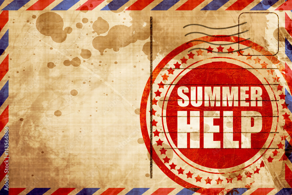 summer help, red grunge stamp on an airmail background Stock ...