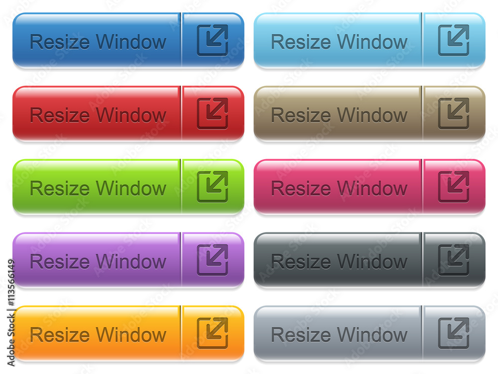 Resize window captioned menu button set Stock Vector | Adobe Stock