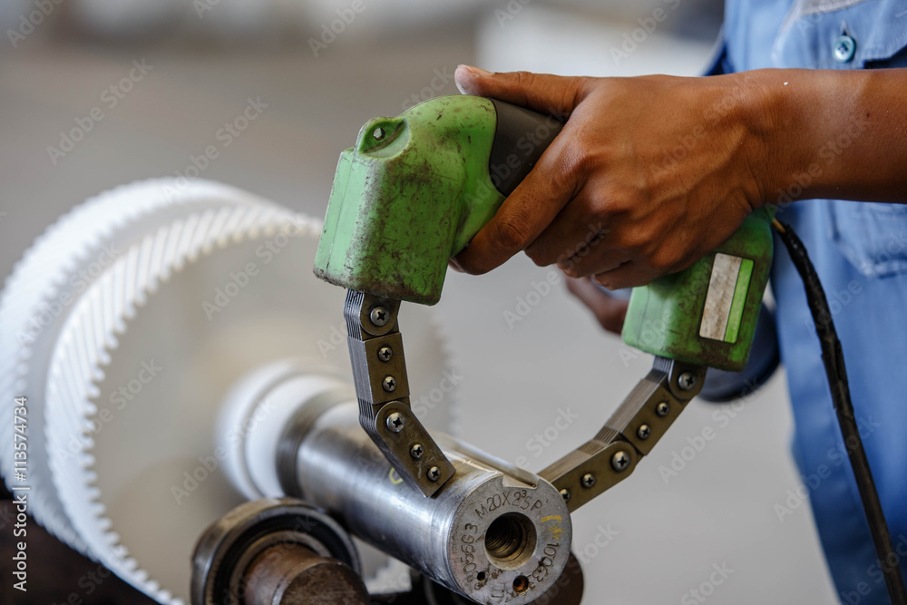 Magnetic particle Inspection for check carck and surface defect Stock ...