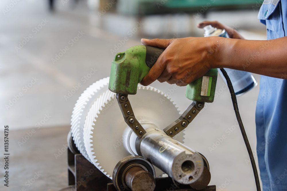 Magnetic particle Inspection for check carck and surface defect Stock ...