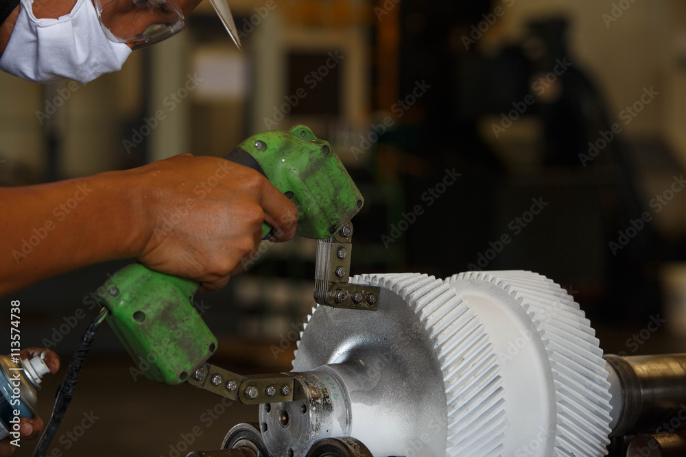 Magnetic particle Inspection for check carck and surface defect Stock ...