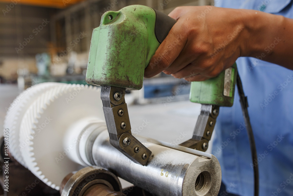 Magnetic particle Inspection for check carck and surface defect Stock ...