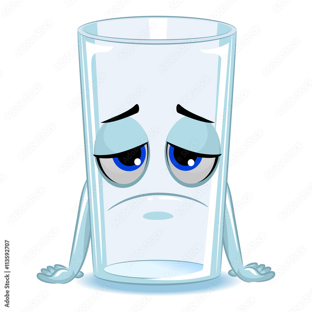 Vector Illustration of Empty Glass of Water Mascot Sad Stock Vector ... Vector Illustration of Empty Glass of Water Mascot Sad Stock Vector ...