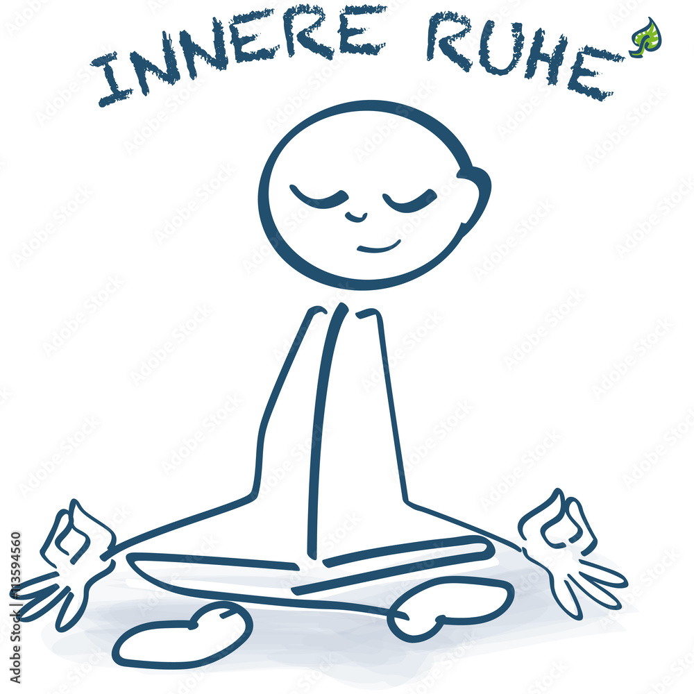 Strichmännchen im Schneidersitz und innere Ruhe Stock-Vektorgrafik ...