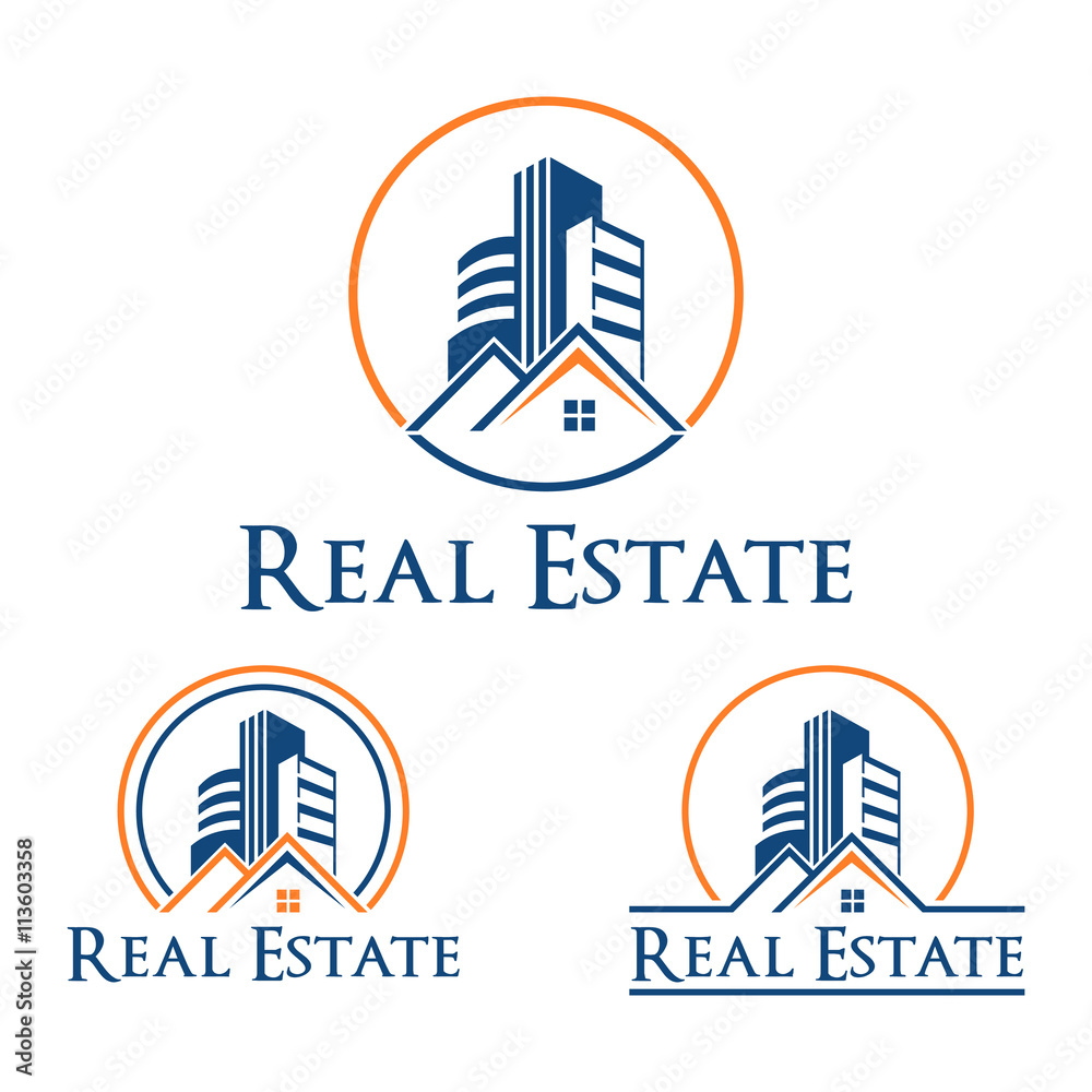 Circle Real Estate House Building Symbol Stock Vector | Adobe Stock