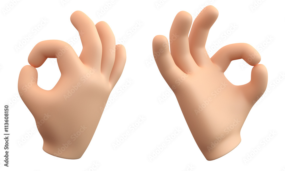 Okay Handzeichen isoliert Stock-Illustration | Adobe Stock