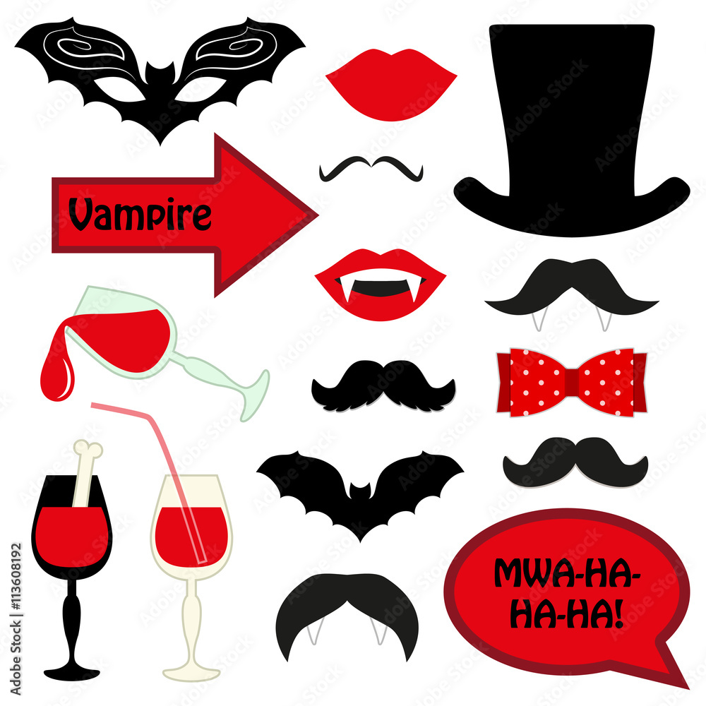Cute set of halloween vampire photo booth props! Grab a prop and strike ...