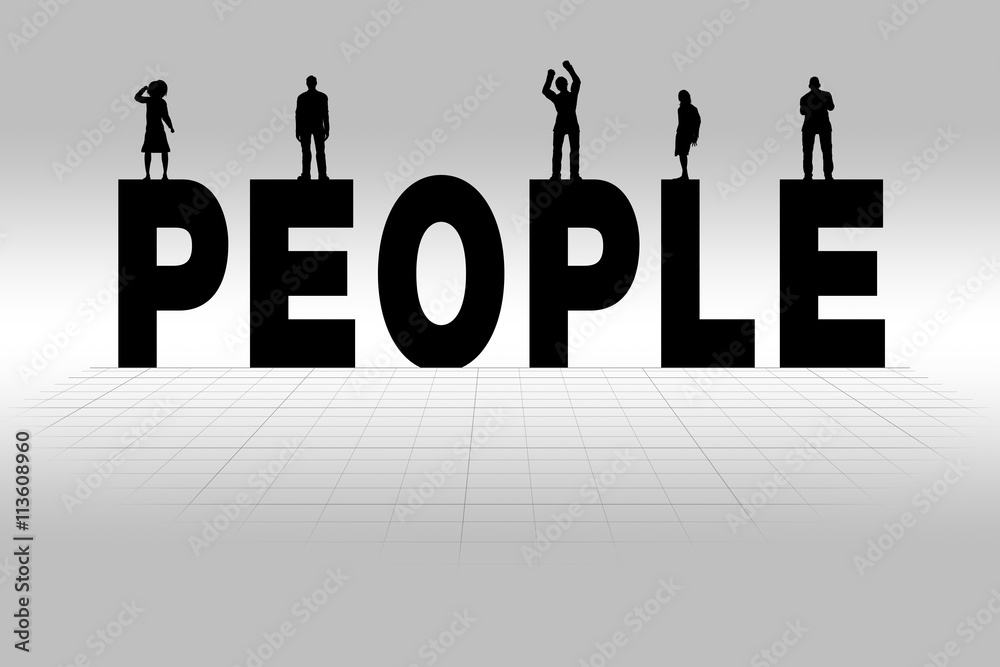 People Concept Illustrated by People Word and Group of People in ...