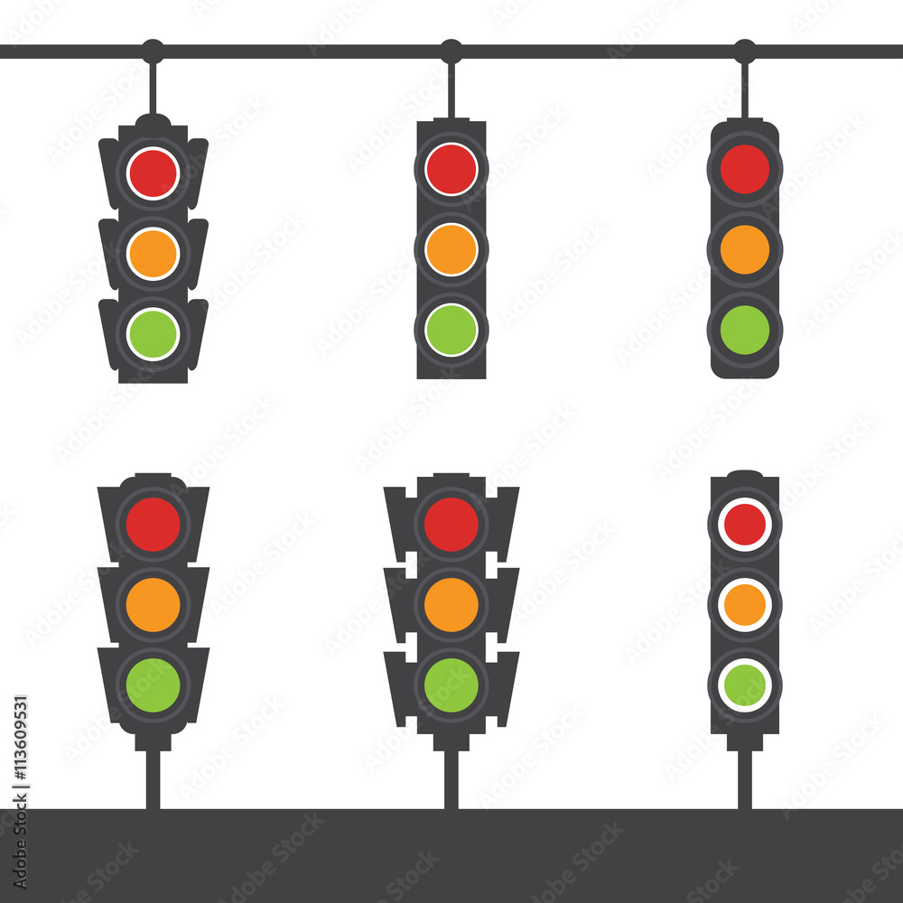 Set of traffic light icons Stock Vector | Adobe Stock