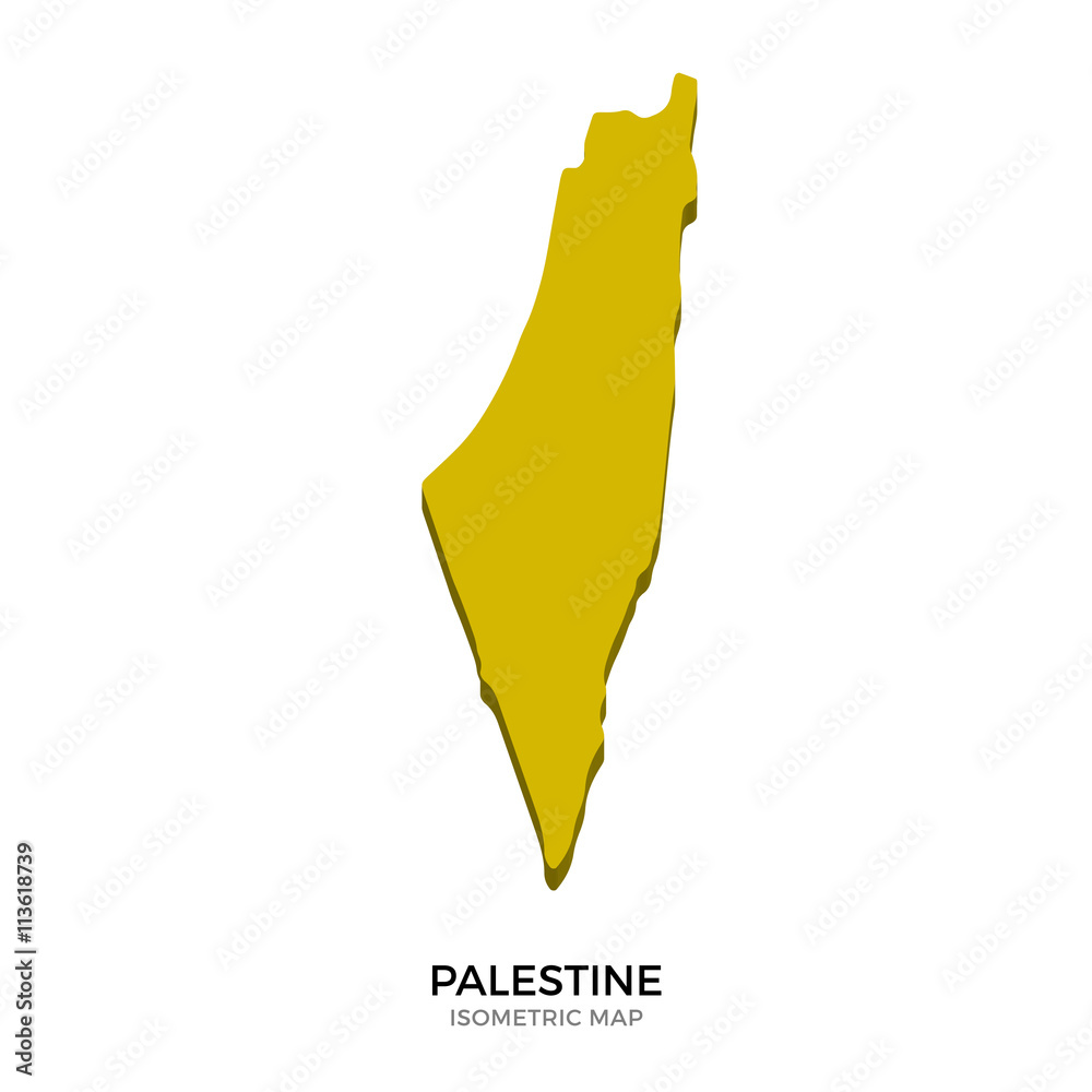 Isometric map of Palestine detailed vector illustration Stock Vector ...