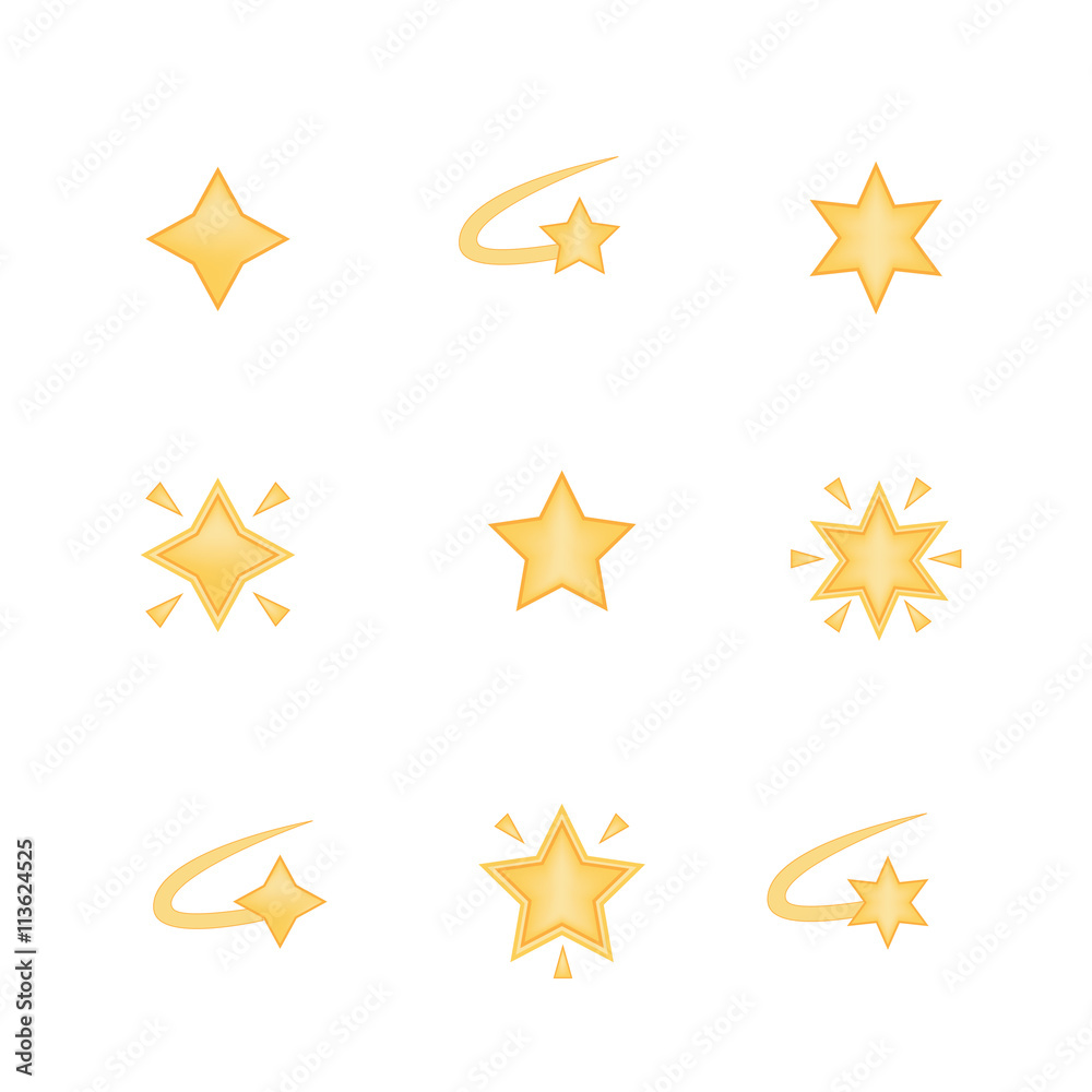 Set of star icon vector isolated on white background. Emoji vector ...