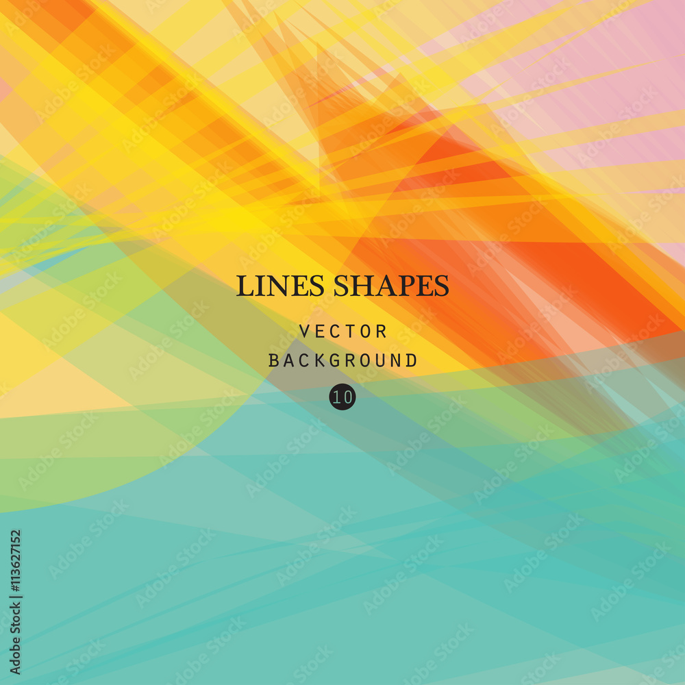 Colorful abstract vector background, cyan, yellow transparent wave ...