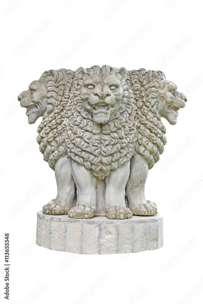 sculpture of emblem of India, four lion symbolizing power, courage ...