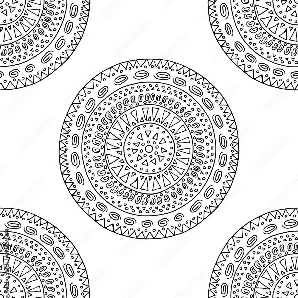 Zenart vector. Boho seamless pattern background. Indian zen tangle, zen ...