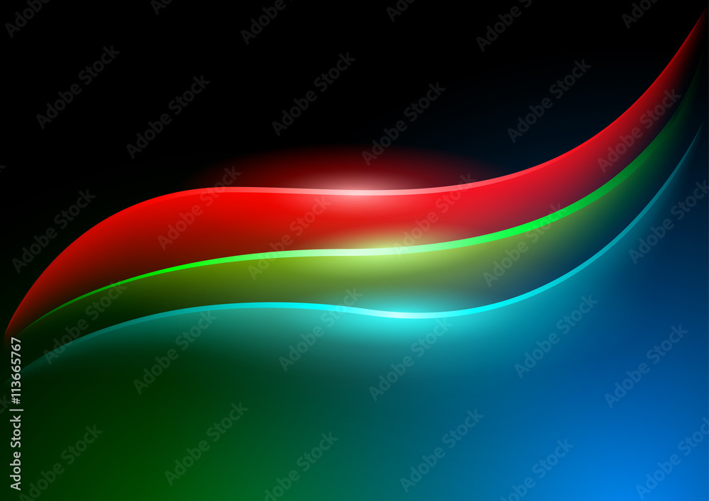 Waving RGB Curves - Abstract Background Illustration, Vector Stock ...