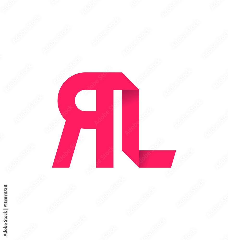 RL Two letter composition for initial, logo or signature. Stock Vector ...