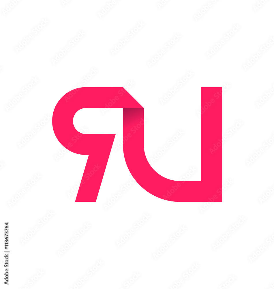 RU Two letter composition for initial, logo or signature. Stock Vector ...