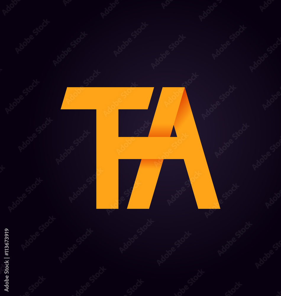 TA Two letter composition for initial, logo or signature. Stock Vector ...