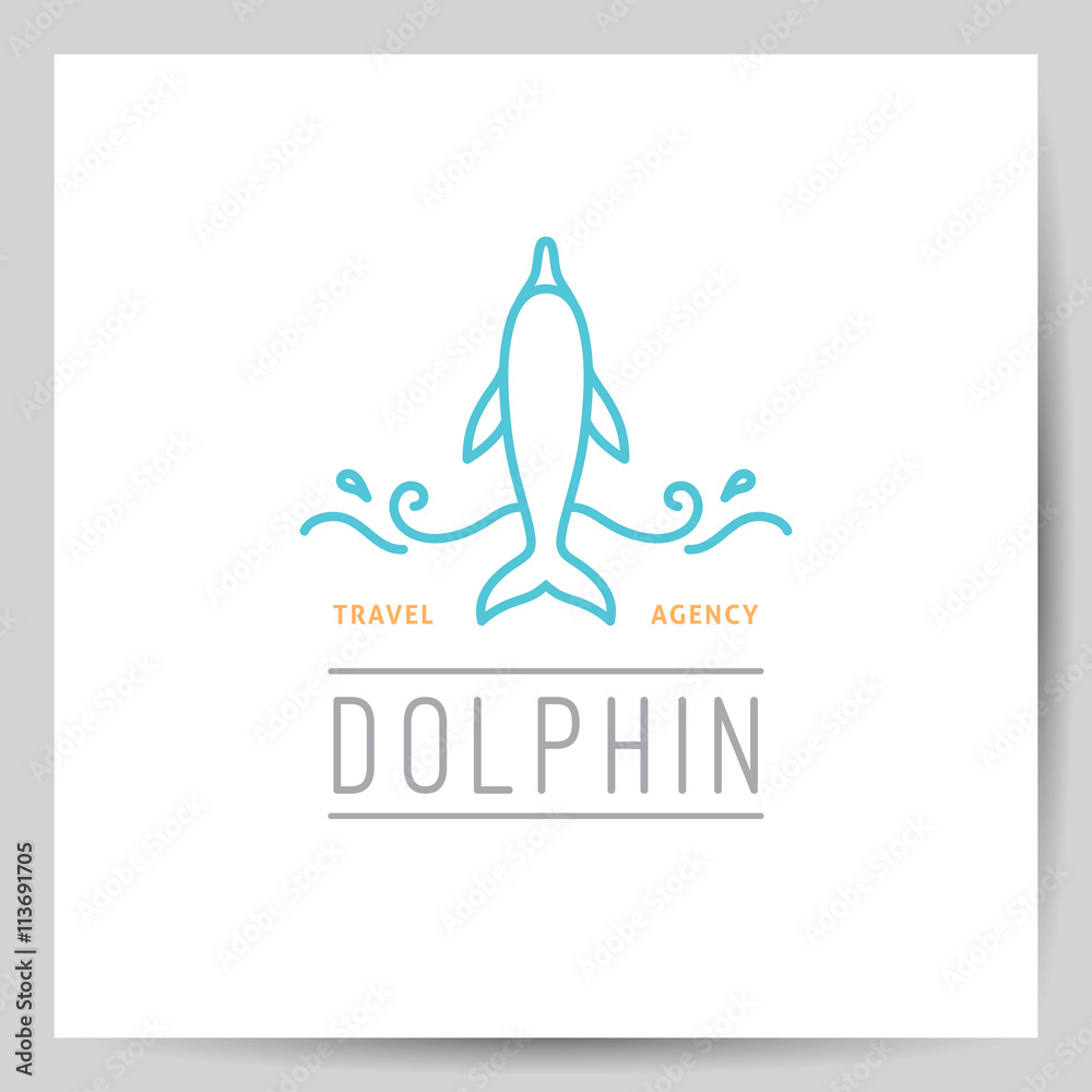 logo of dolphin and waves Stock Vector | Adobe Stock