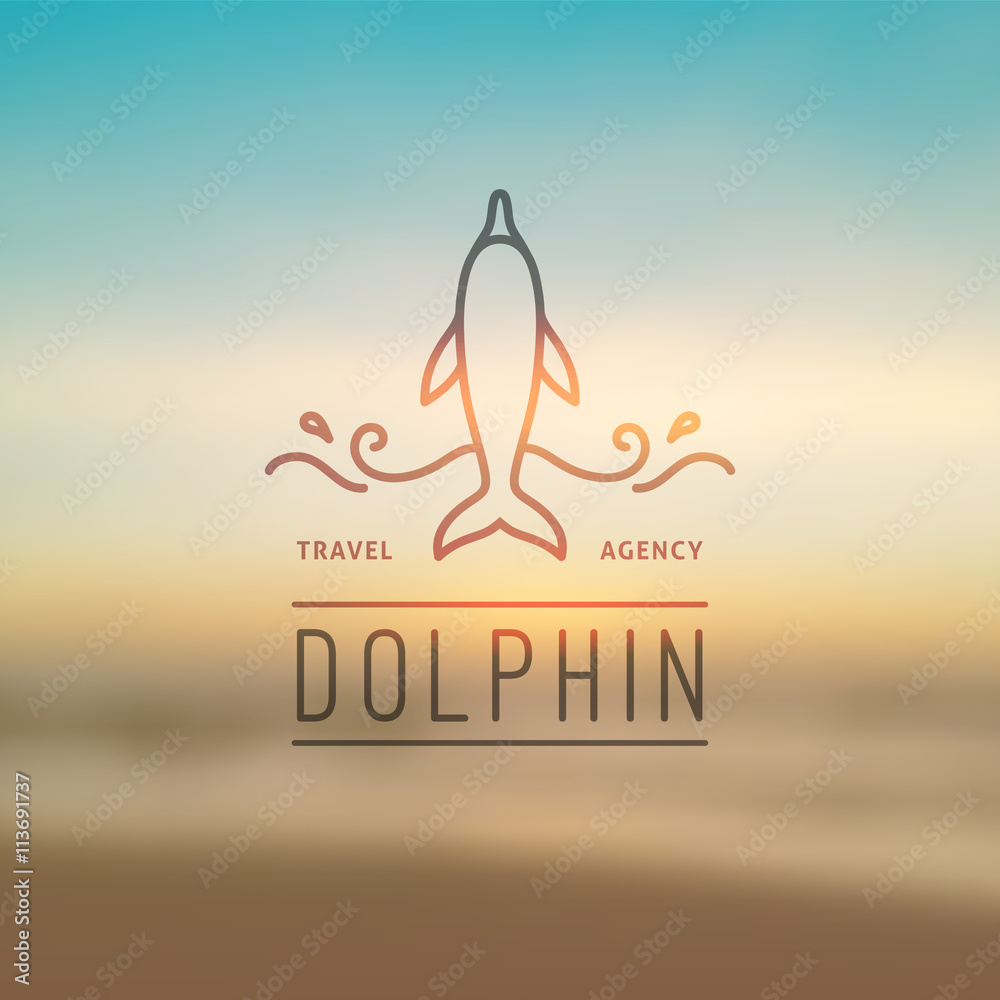 logo of dolphin and waves Stock Vector | Adobe Stock