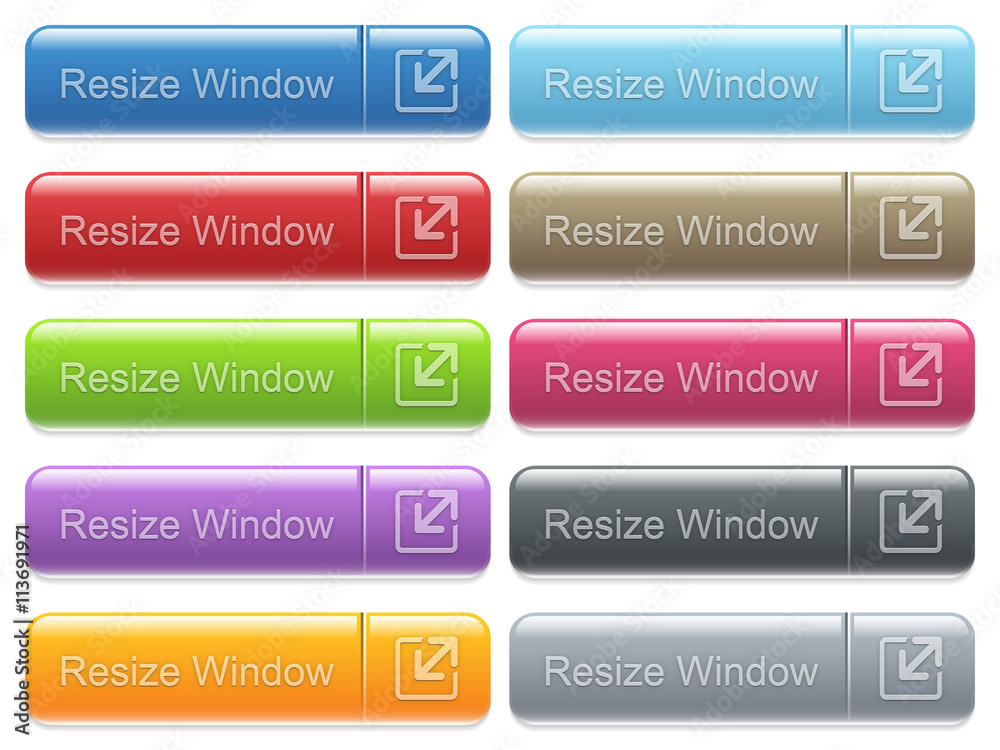 Resize window captioned menu button set Stock Vector | Adobe Stock