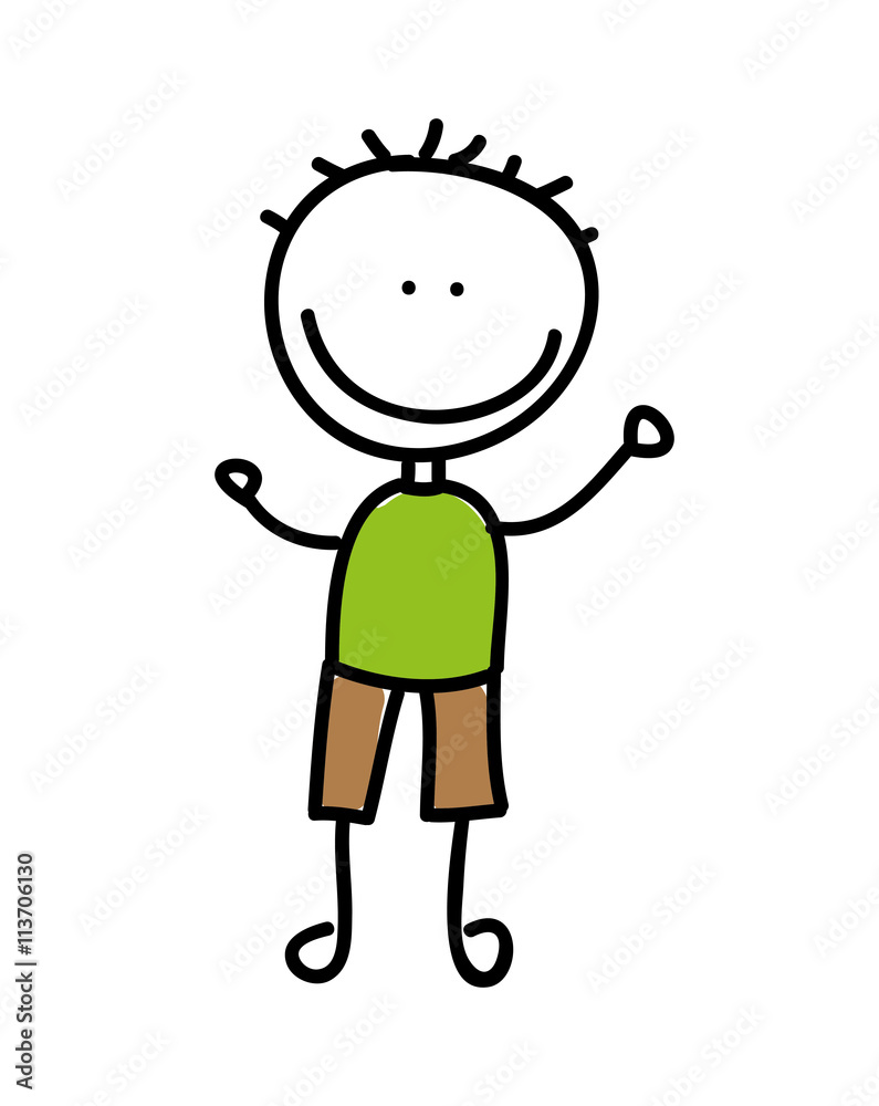 drawing boy isolated icon design Stock Vector | Adobe Stock