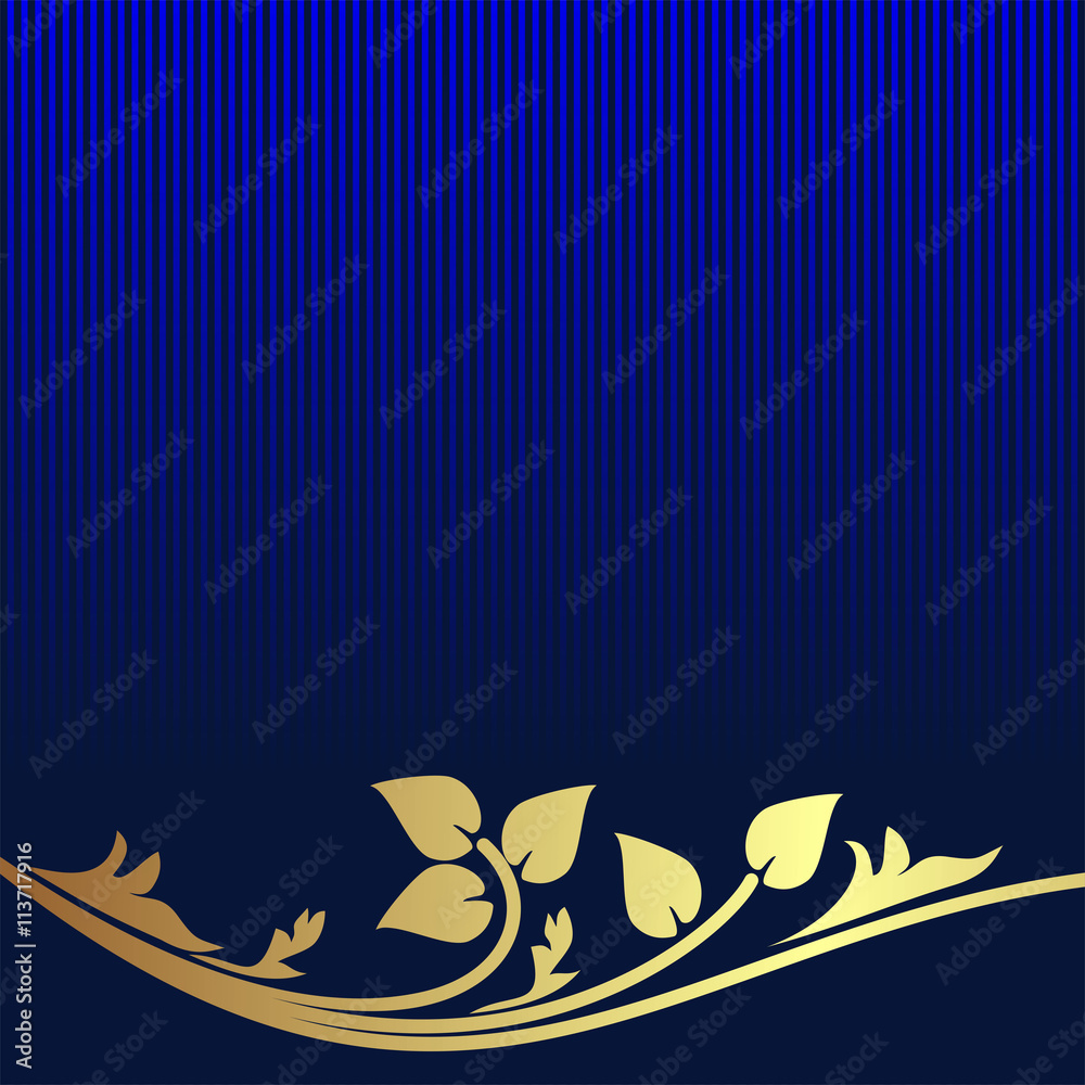 Navy blue background decorated the golden floral border Stock Vector ...