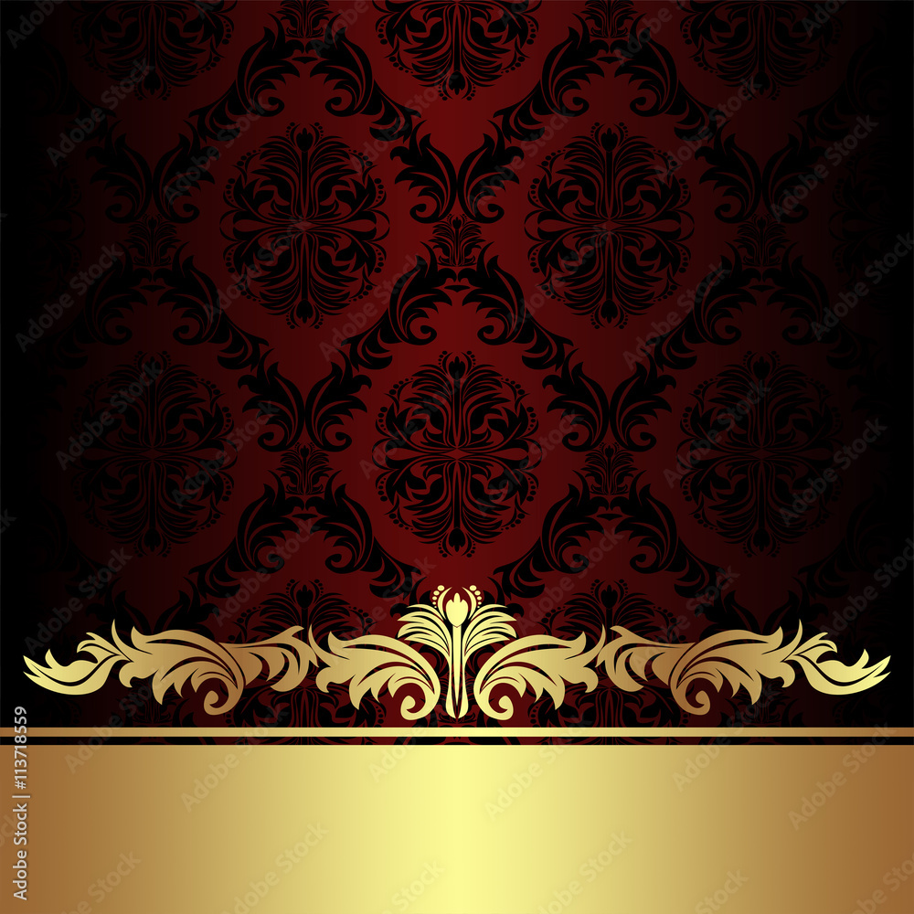 Red Damask Border
