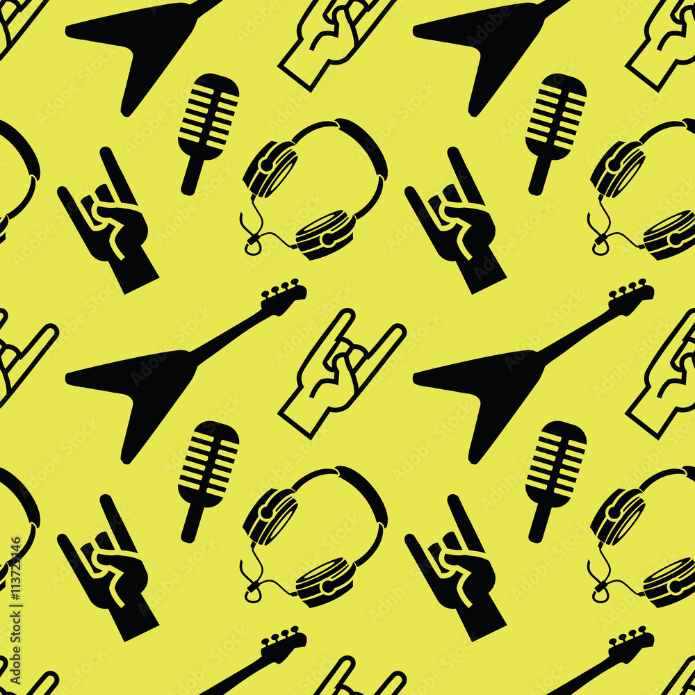 Rock'n'Roll pattern. Stock Vector | Adobe Stock