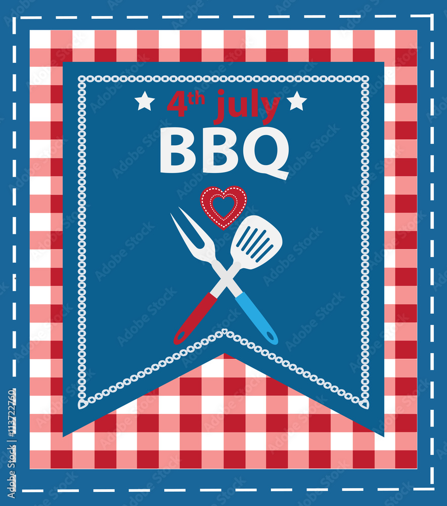 4th July bbq. Independence day fourth of July barbeque vector ...
