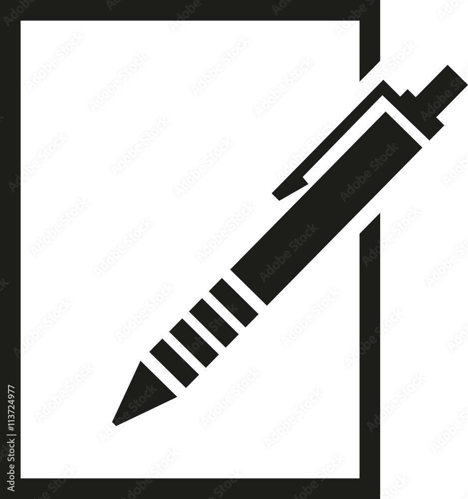 Biro with paper Stock Vector | Adobe Stock