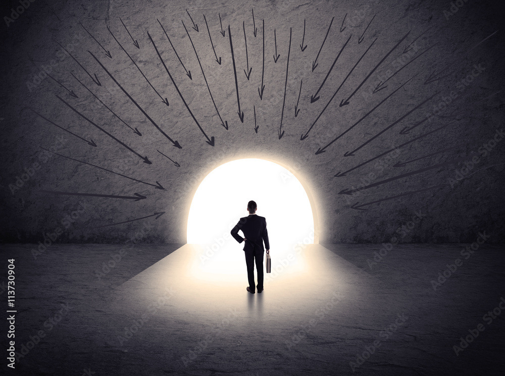man standing in front of the huge gate Stock Photo | Adobe Stock