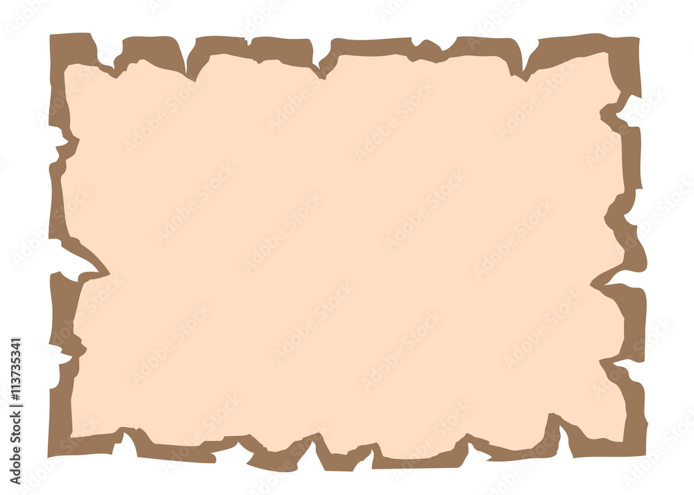 Parchment old paper. Empty cartoon banner for message or letter. Blank ...