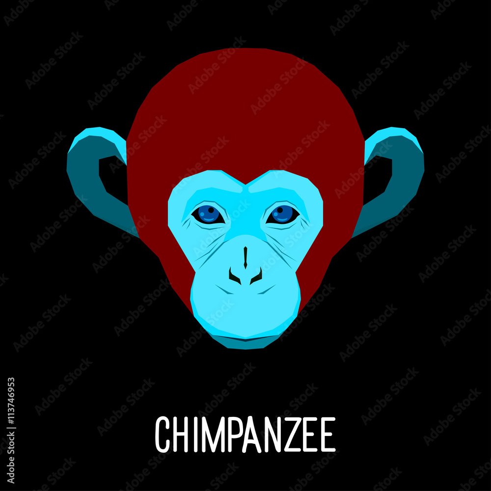 Cartoon monkey abstract cartoon portrait painted in imaginary co Stock ...