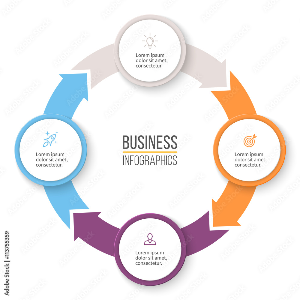 Circular arrows for infographics. Stock Vector | Adobe Stock
