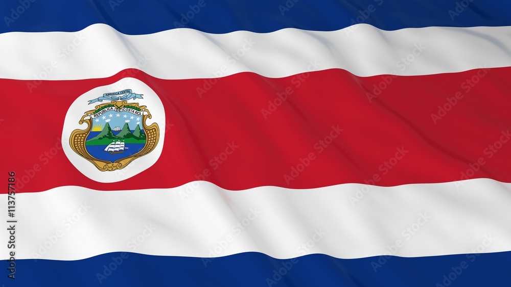 Costa Rican Flag HD Background - Flag of Costa Rica 3D Illustration ...