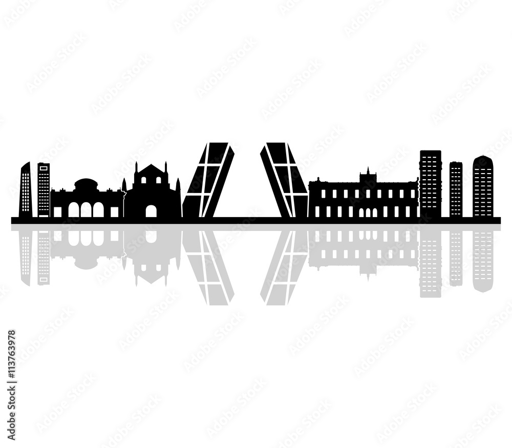 madrid skyline Stock Vector | Adobe Stock
