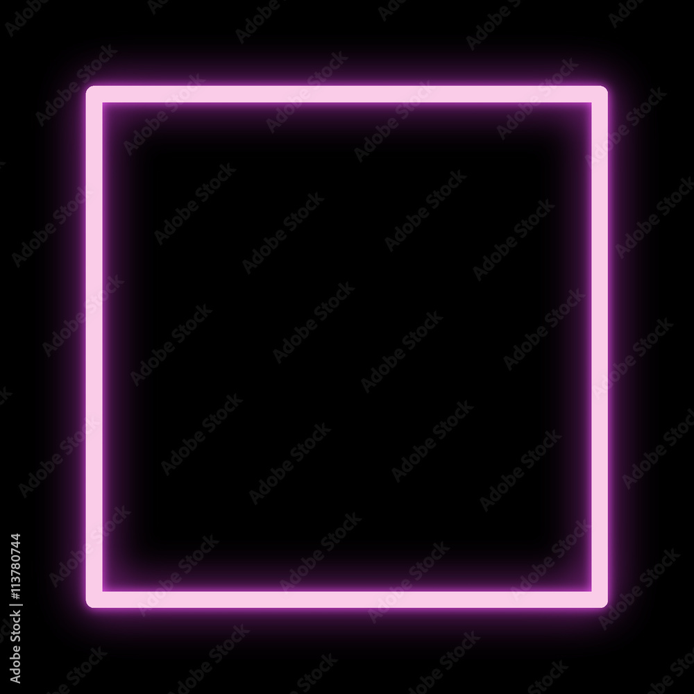 Neon vector frame pink square glowing. Stock Vector | Adobe Stock