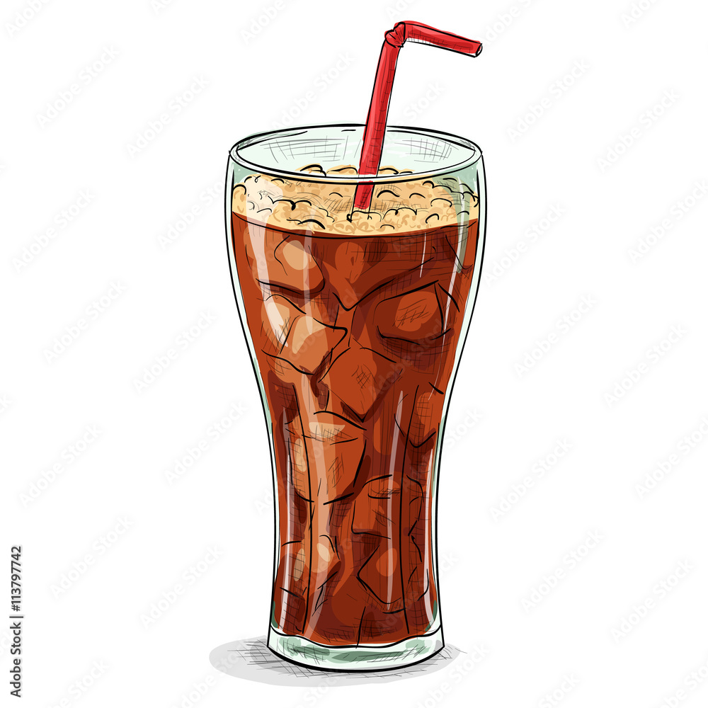 Cola soda drink picture sticker Stock-Vektorgrafik | Adobe Stock