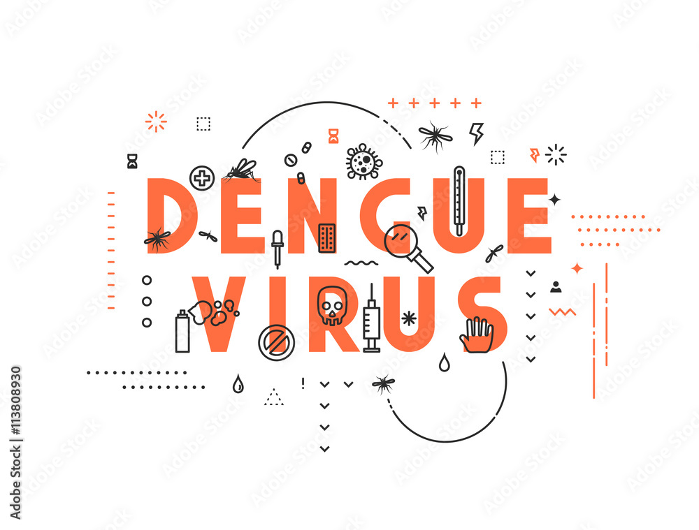 Vetor de Design concept virus of dengue. Modern line style illustration ...